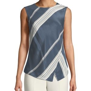St. John | Tops | St John Satin Stripe Shell Silk Blend Tank Blouse ...